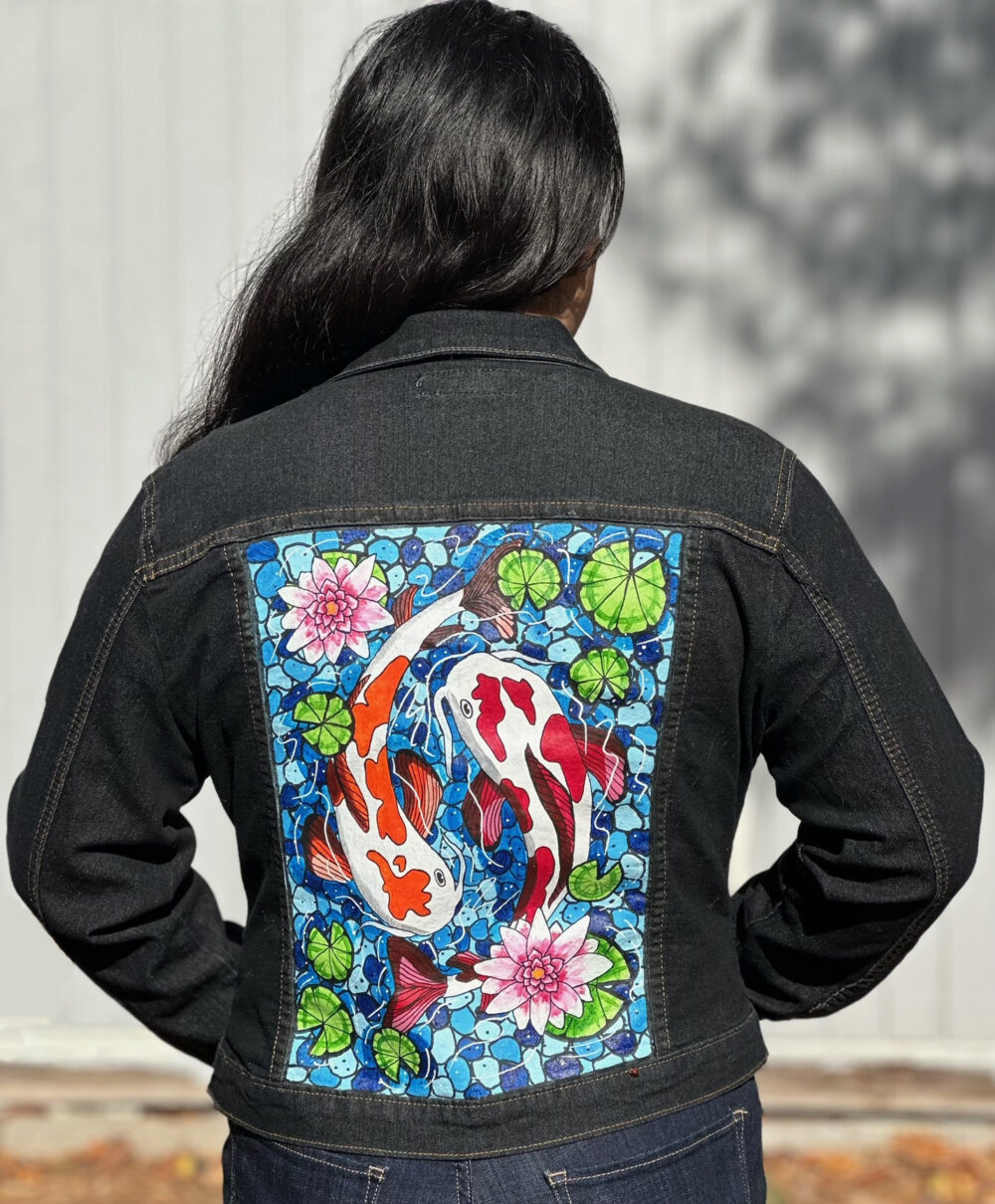 Hand Painted Koi Pond Denim Jacket – Hilt Graphics